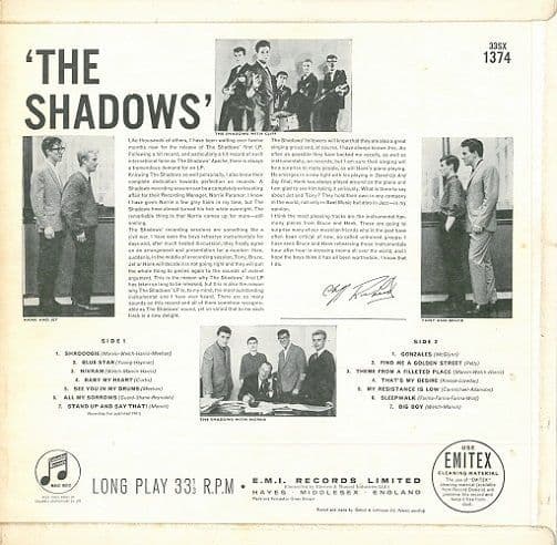 The Shadows The Shadows Vinyl Record Lp Columbia